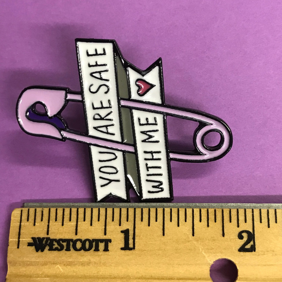 Jewelry | You Are Safe With Me Safety Pin Enamel Pin Brooch | Poshmark